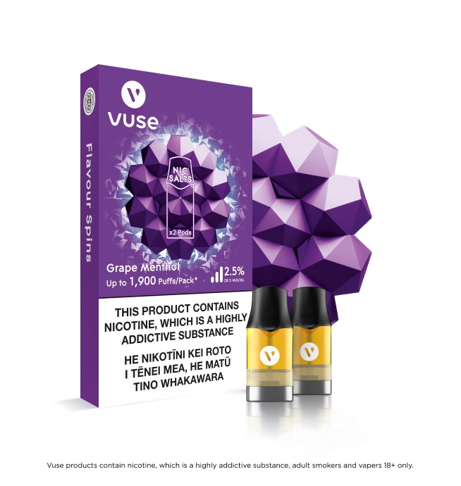 Vuse eLiquids - Grape Menthol - 2.5% (28.5mg/ml) & 1.8% (20mg/ml ...