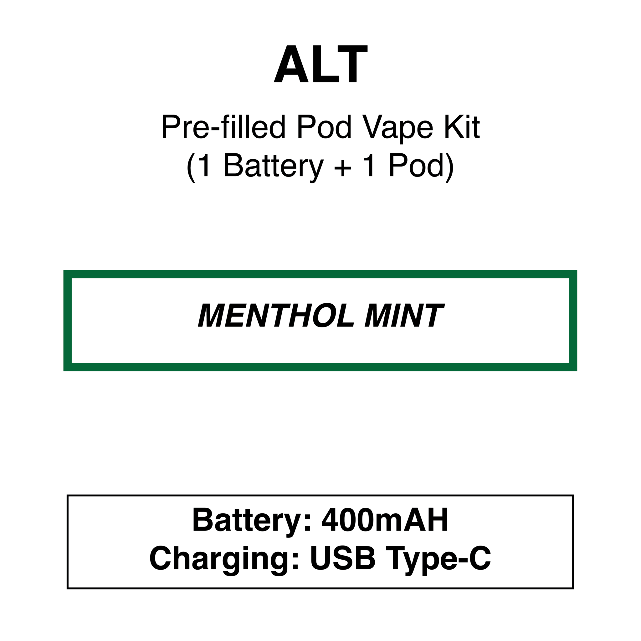 Alt - Starter Kit - Edition 2 - One Pod + One Battery - Vapeys NZ ...