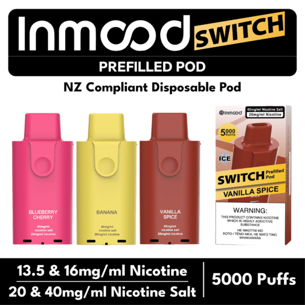 Inmood Switch Vape Replacement Pod - 5000 Puffs - 16mg/ml & 13.5mg/ml ...