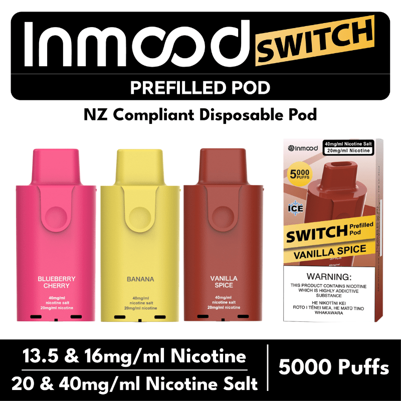 Inmood Switch Vape Replacement Pod - 5000 Puffs - 16mg/ml & 13.5mg/ml ...