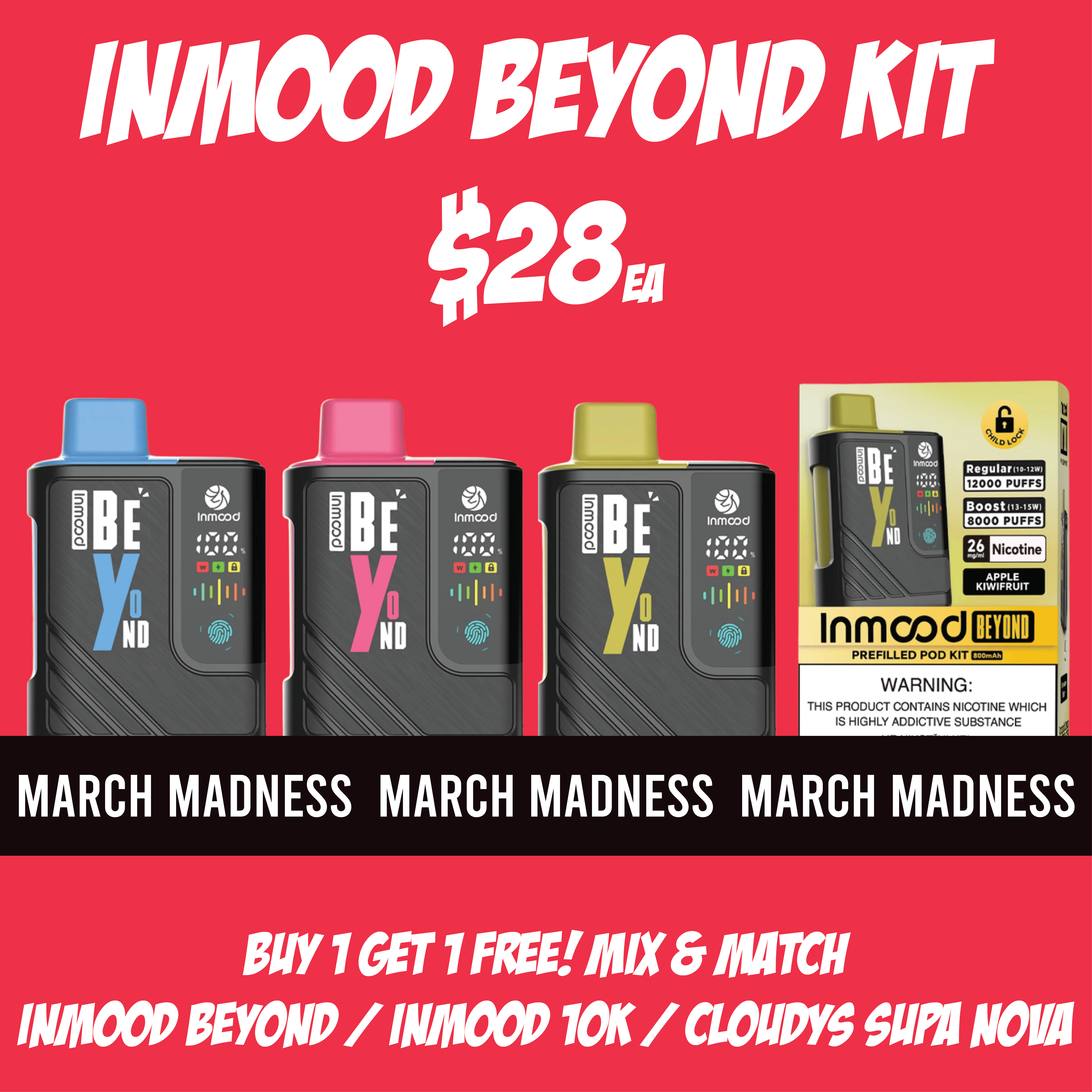 Inmood Beyond Closed Pod Vape Kit with reusable battery - up to 12000 ...