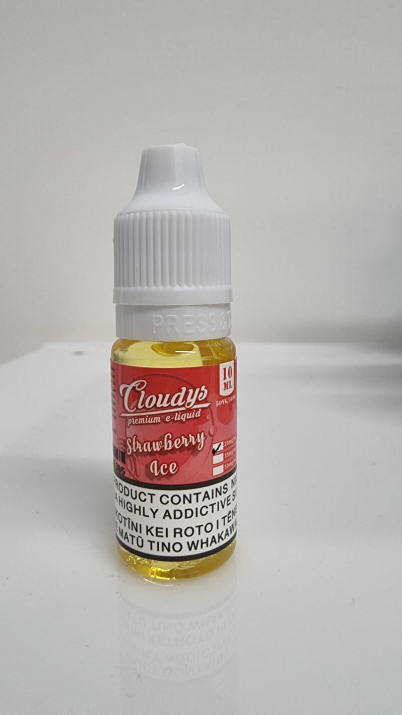 Strawberry Ice Cloudys Premium E Liquid Nic Salt 10 Ml Vapeys Nz
