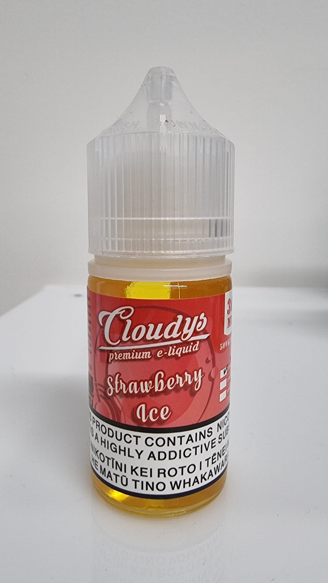 Strawberry Ice - Cloudys Premium E- Liquid Nic Salt 30 ml - Vapeys NZ - Fast Shipping | Premium ...