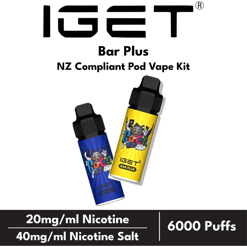 IGET - Bar Plus Disposable Vape Kit - 6000 Puffs - 20mg Nicotine with ...