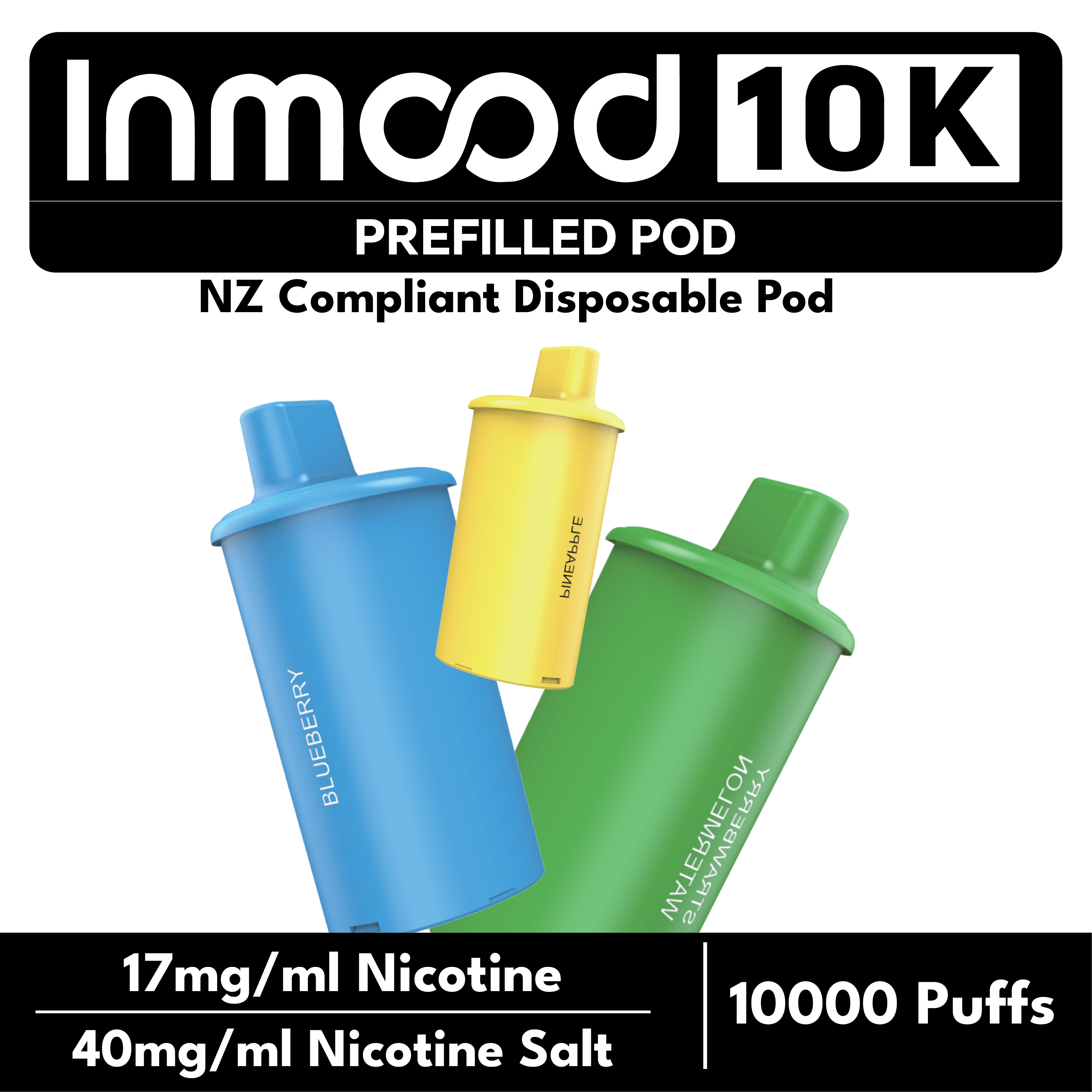 Inmood 10K Closed Pod Vape - Replacement Pods - 10000 Puffs - 16mg/ml ...