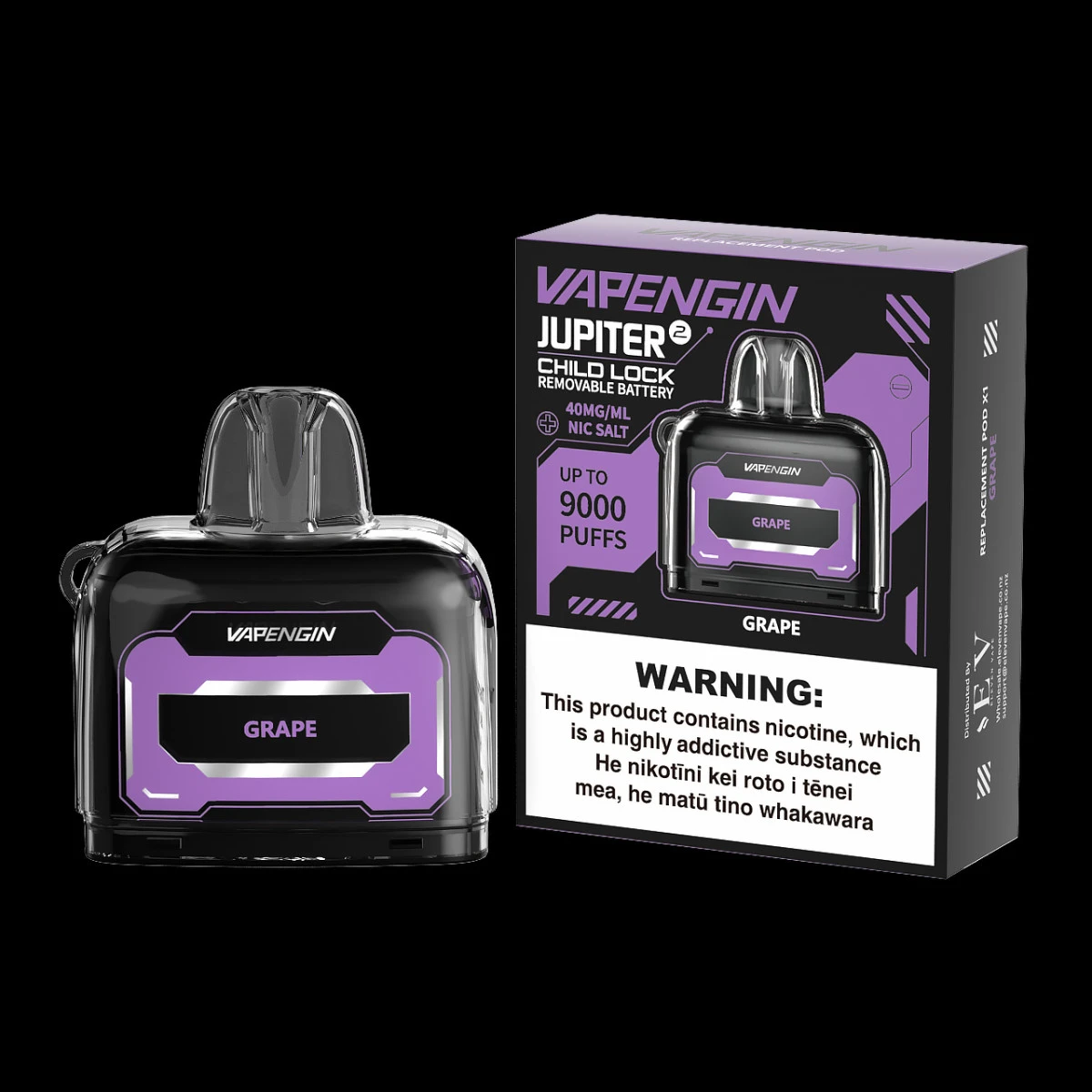 Vapengine - Jupiter 2 .0 - Replacement Pod 9000puffs - 40mg Nic Salt ...