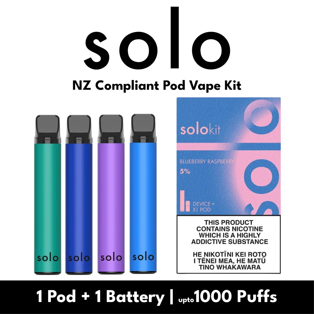 Solo - Pod Kit - 1 Pod + 1 Battery - 1000 Puffs - Vapeys NZ - Fast ...