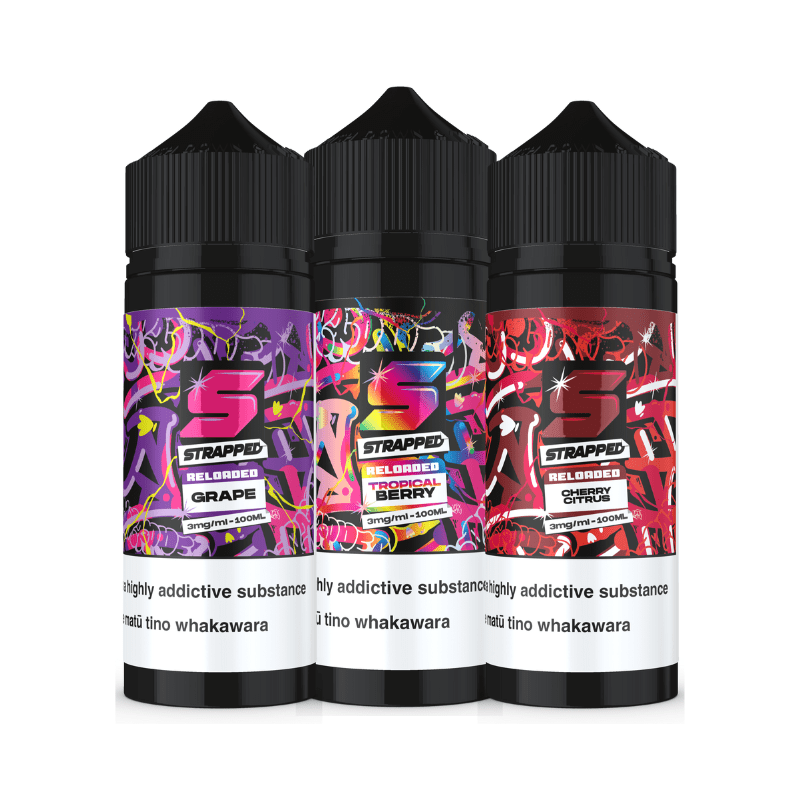 Strapped Reloaded - Freebase - 70/30 - 100ml - 3mg - Vapeys NZ - Fast ...